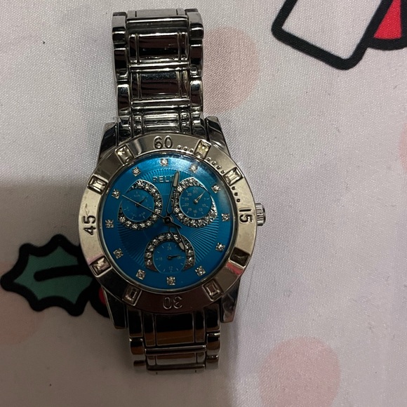 Relic | Accessories | Relic Silver And Blue Chronograph Watch | Poshmark